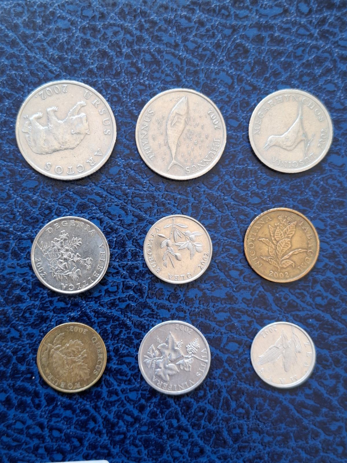 Set kovanica od 1 lipe do 5 kuna 2002 god.