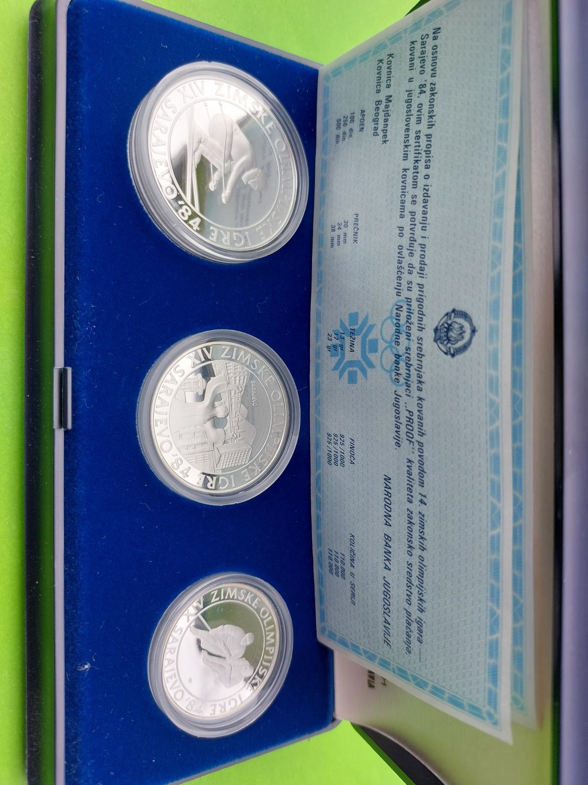 SET SREBRNJAKA ZIMSKE OLIMPIJSKE IGRE SARAJEVO 1984.