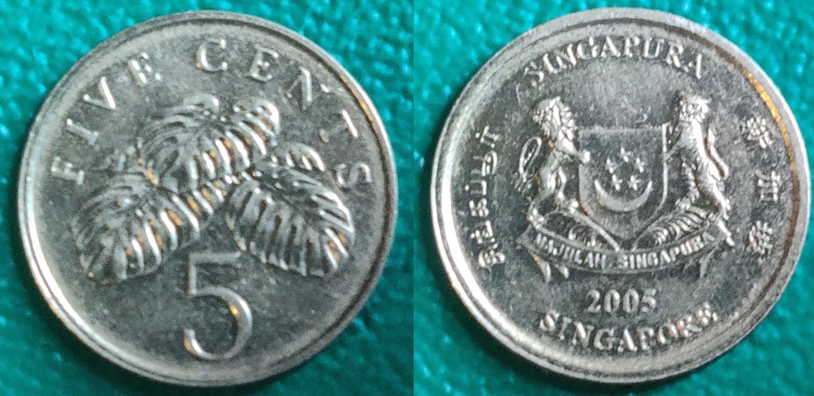 Singapore 5 cents, 2005