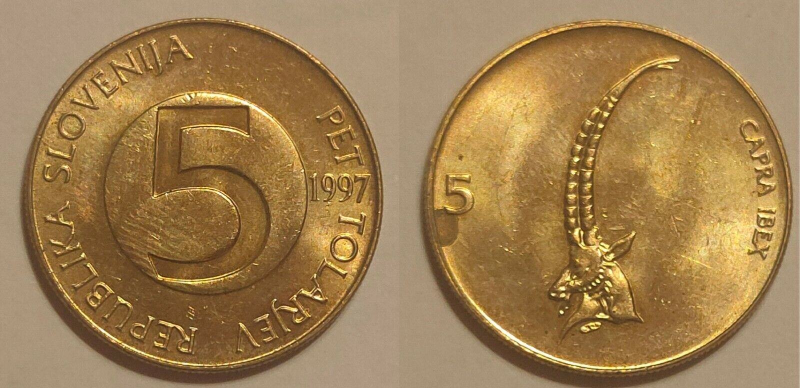 Slovenia 5 tolarjev, 1997 **/ 0,50 EURO