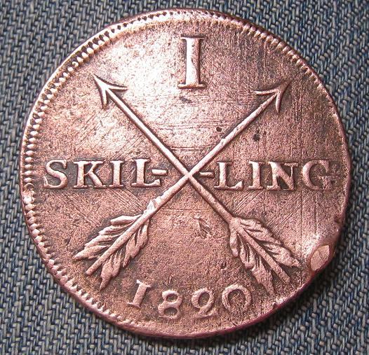 SWEDEN 1 SKILLING 1820