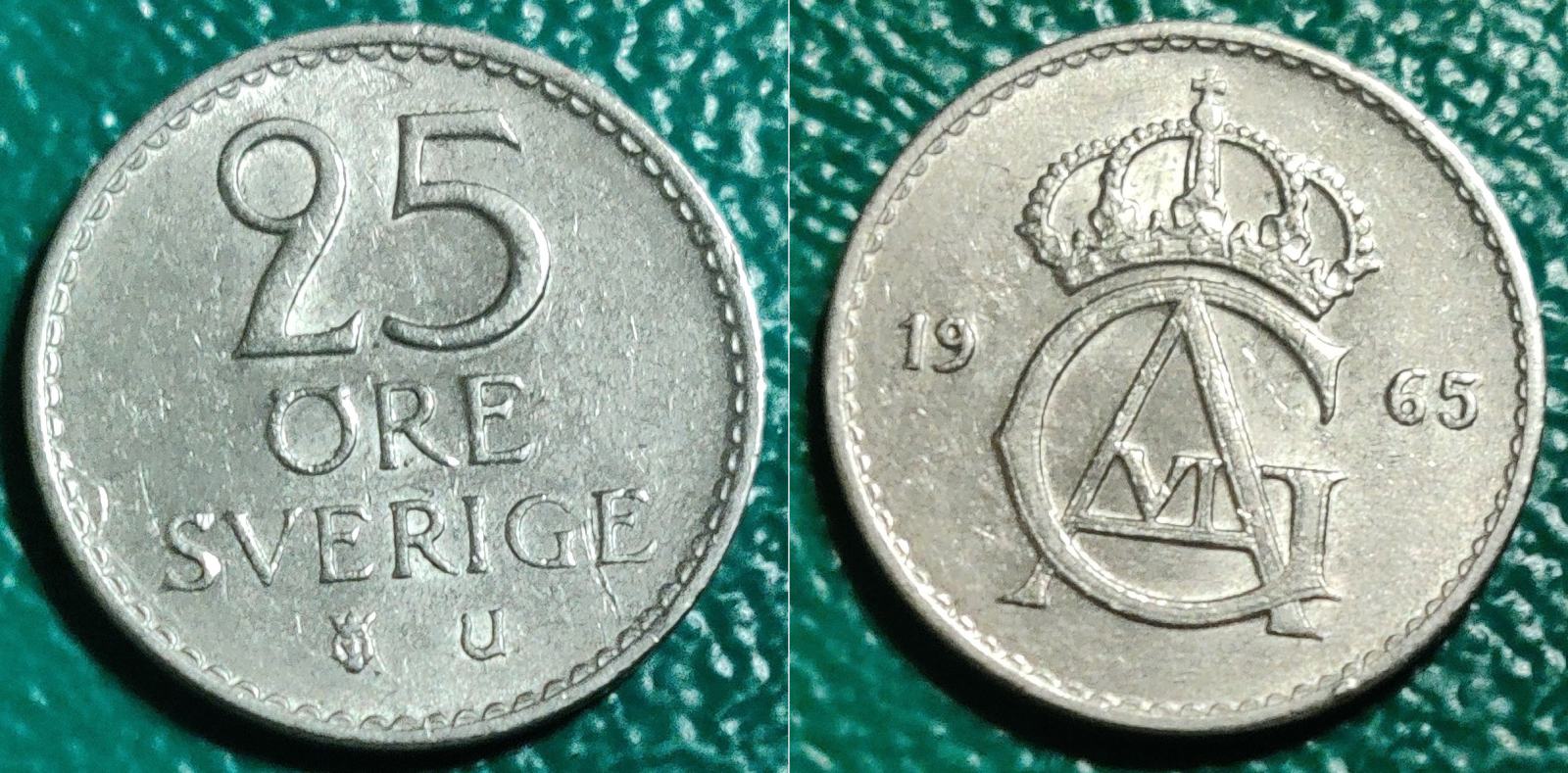 Sweden 25 öre, 1965