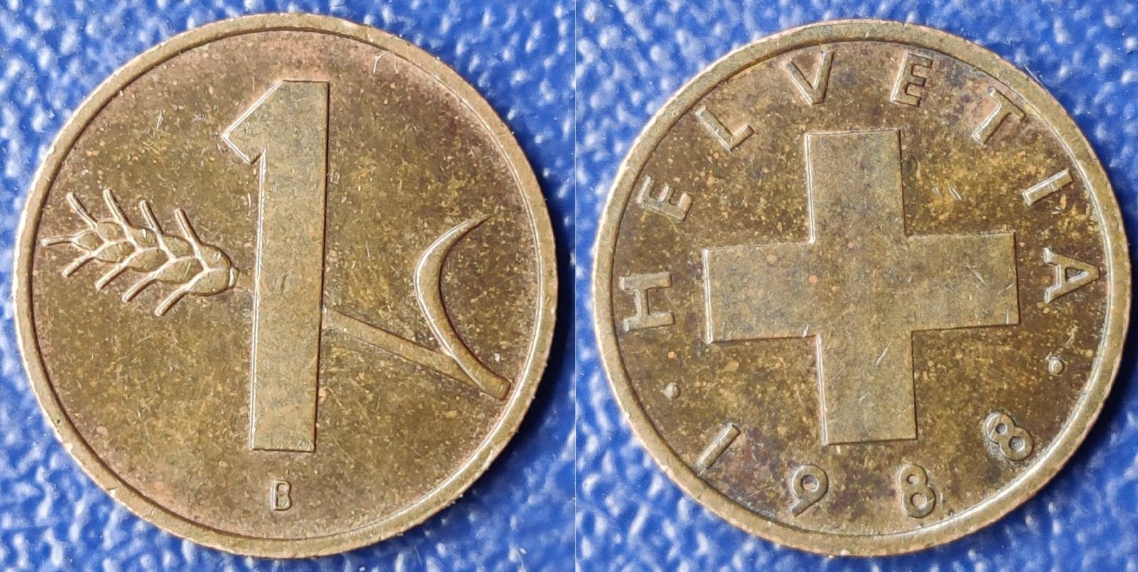 Switzerland 1 rappen, 1988