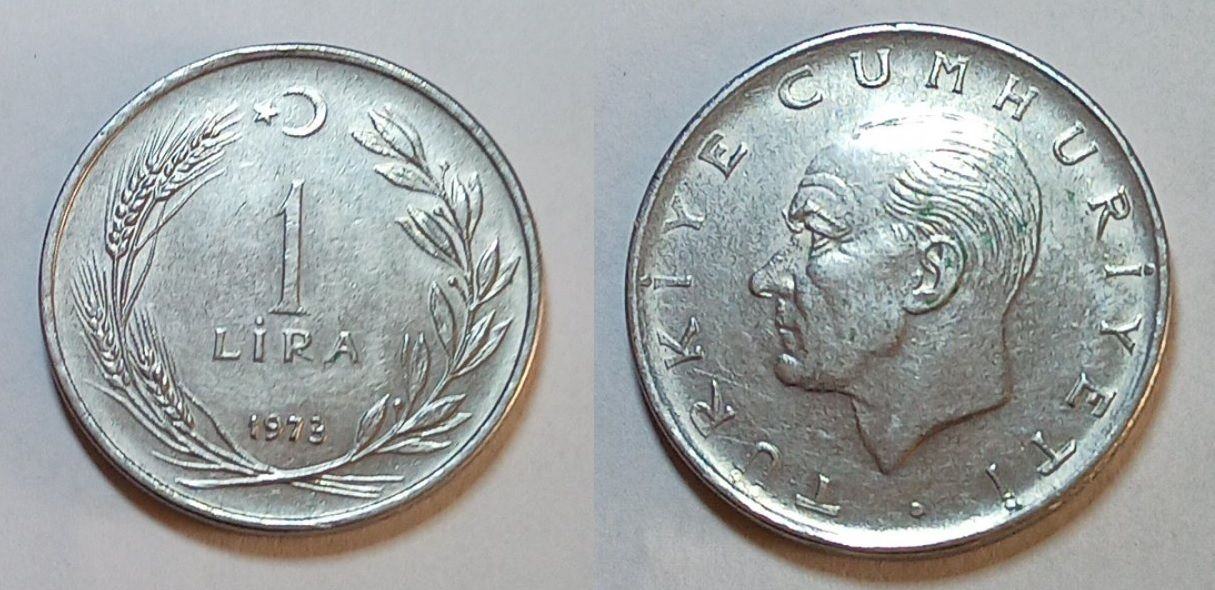 Turska 1 Lira 1973 g.