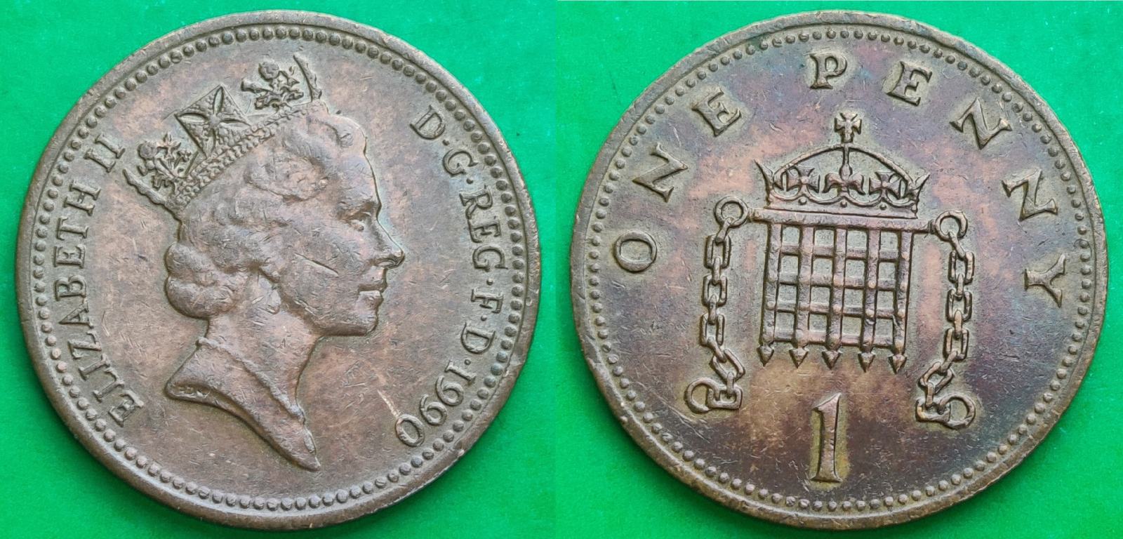 United Kingdom 1 penny, 1990 ***/ 0,50 EURO