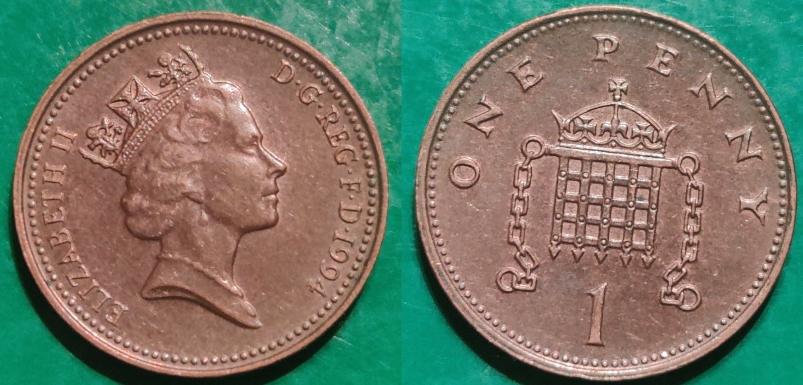 United Kingdom 1 penny, 1994 / 0,50 EURO