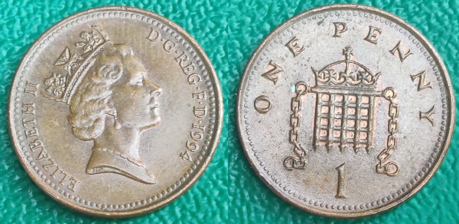 United Kingdom 1 penny, 1994 +/ 0,50 EURO