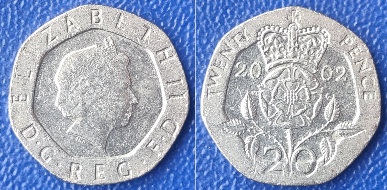 United Kingdom 20 pence, 2002