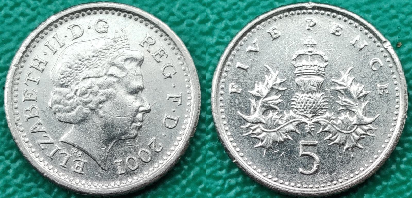 United Kingdom 5 pence, 2001 +/ 0,80 EURO