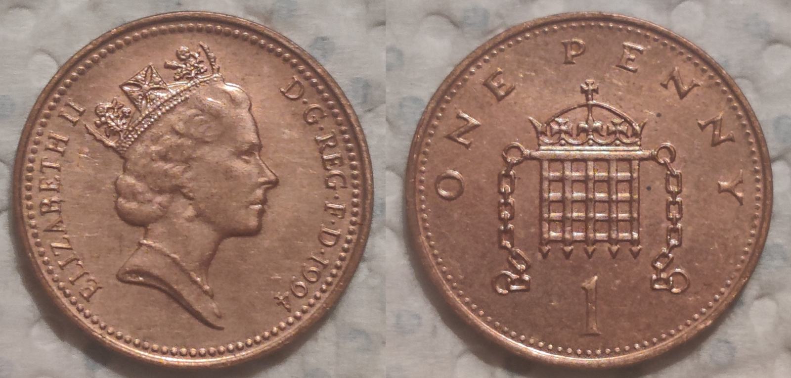United Kingdom 1 penny, 1994 / 0,50 EURO