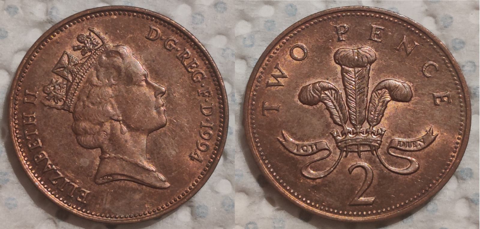 United Kingdom 2 pence, 1994