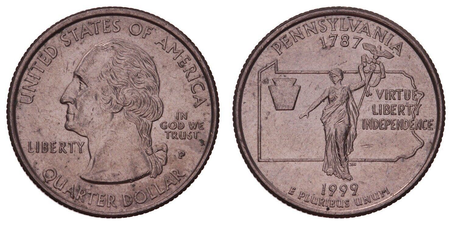 UNITED STATES OF AMERICA 1/4 dollar 1999P / Pennsylvania / VF+ (Ref.br