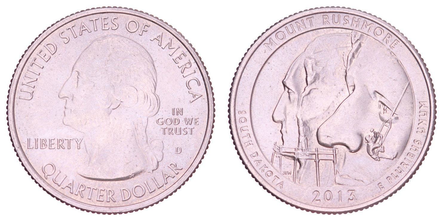 UNITED STATES OF AMERICA 25 cents 2013D / Mount Rushmore / XF+ (Ref.br
