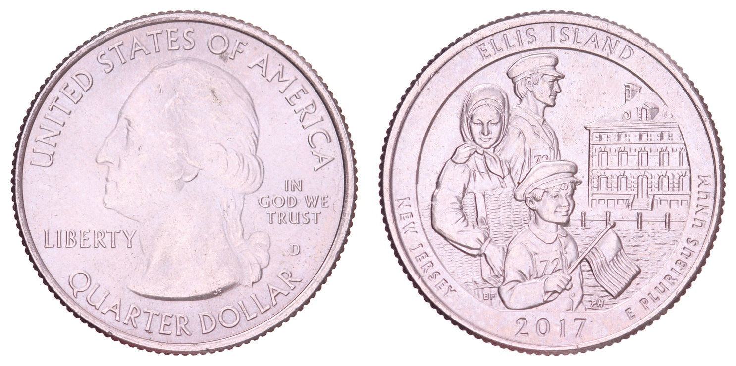 UNITED STATES OF AMERICA 25 cents 2017D / Ellis Island / XF+ (Ref.br.