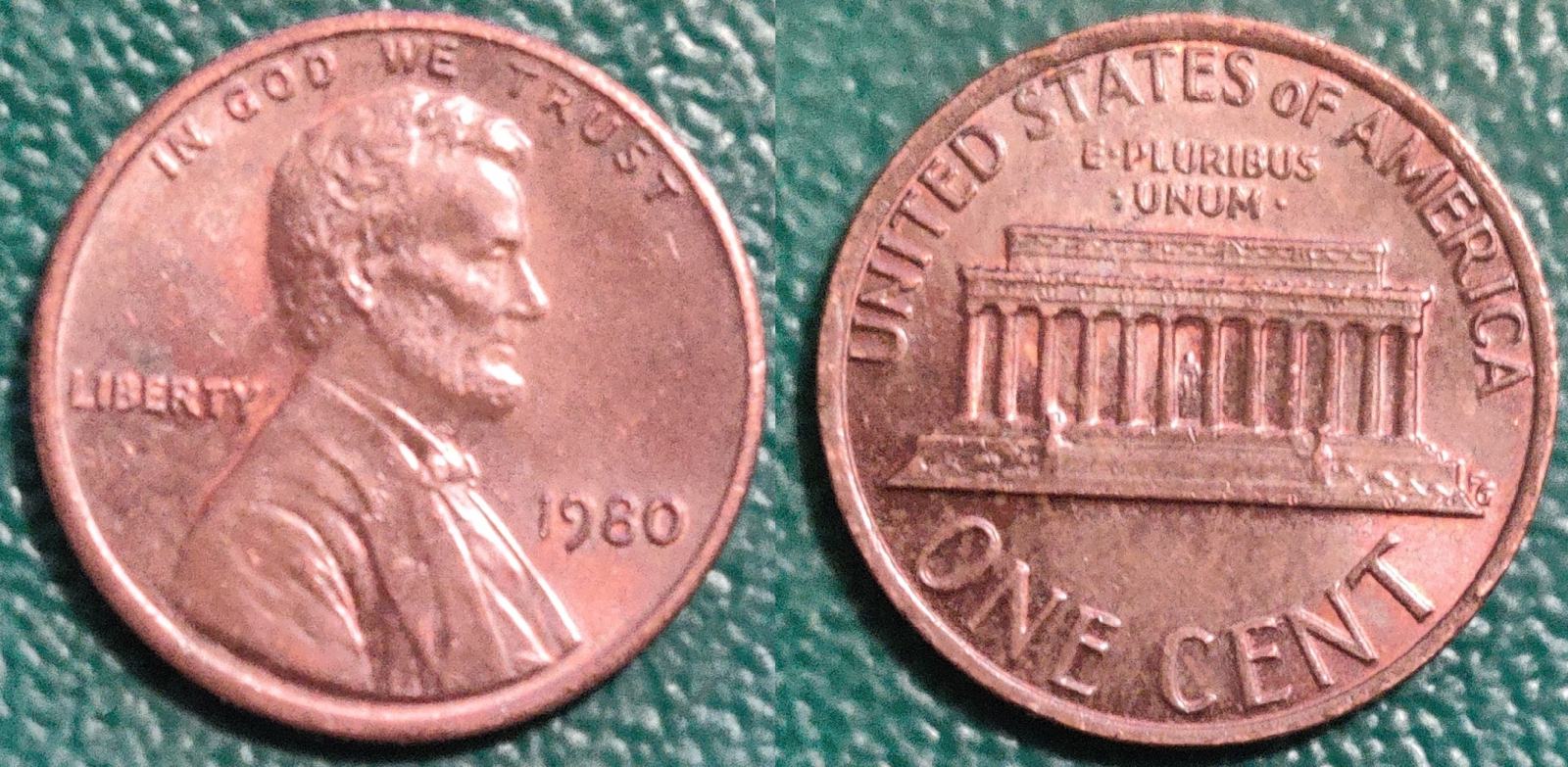 USA 1 cent, 1980 Lincoln Cent