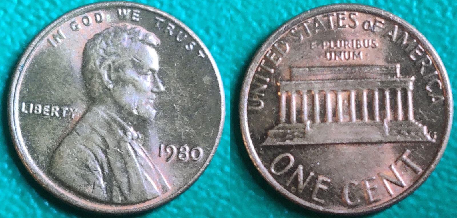 USA 1 cent, 1980 Lincoln Cent