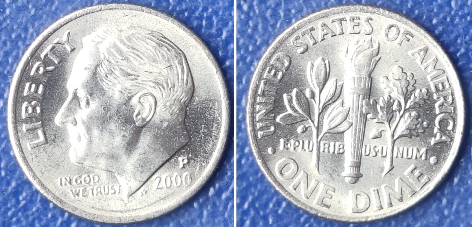 USA 1 dime, 2000 Roosevelt Dime P - Philadelphia