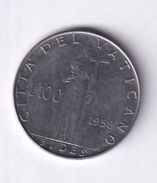 VATICAN CITY 100 LIRE 1958 / 1474