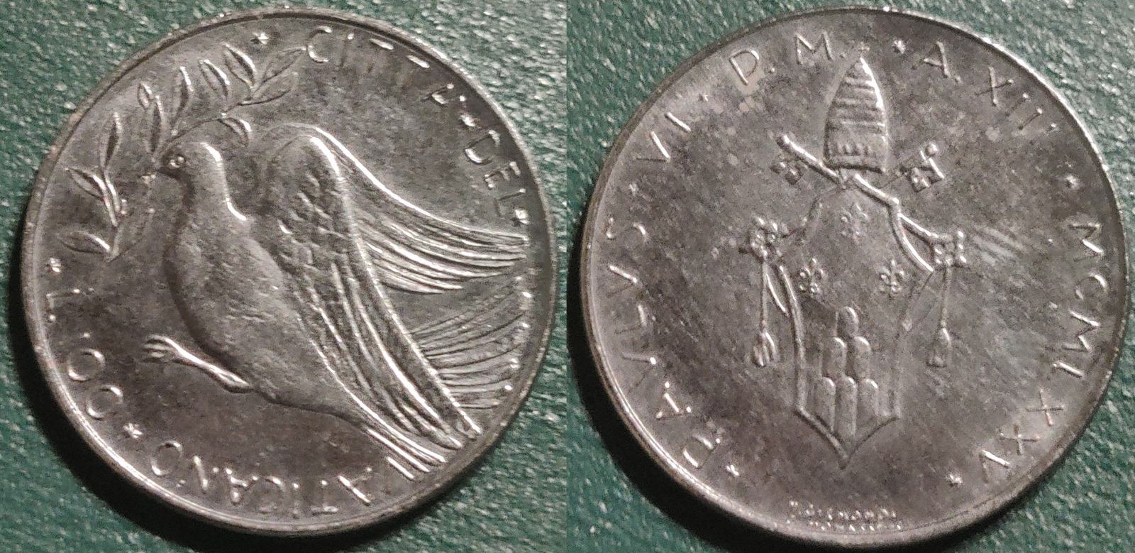 Vatican City 100 lire, 1975