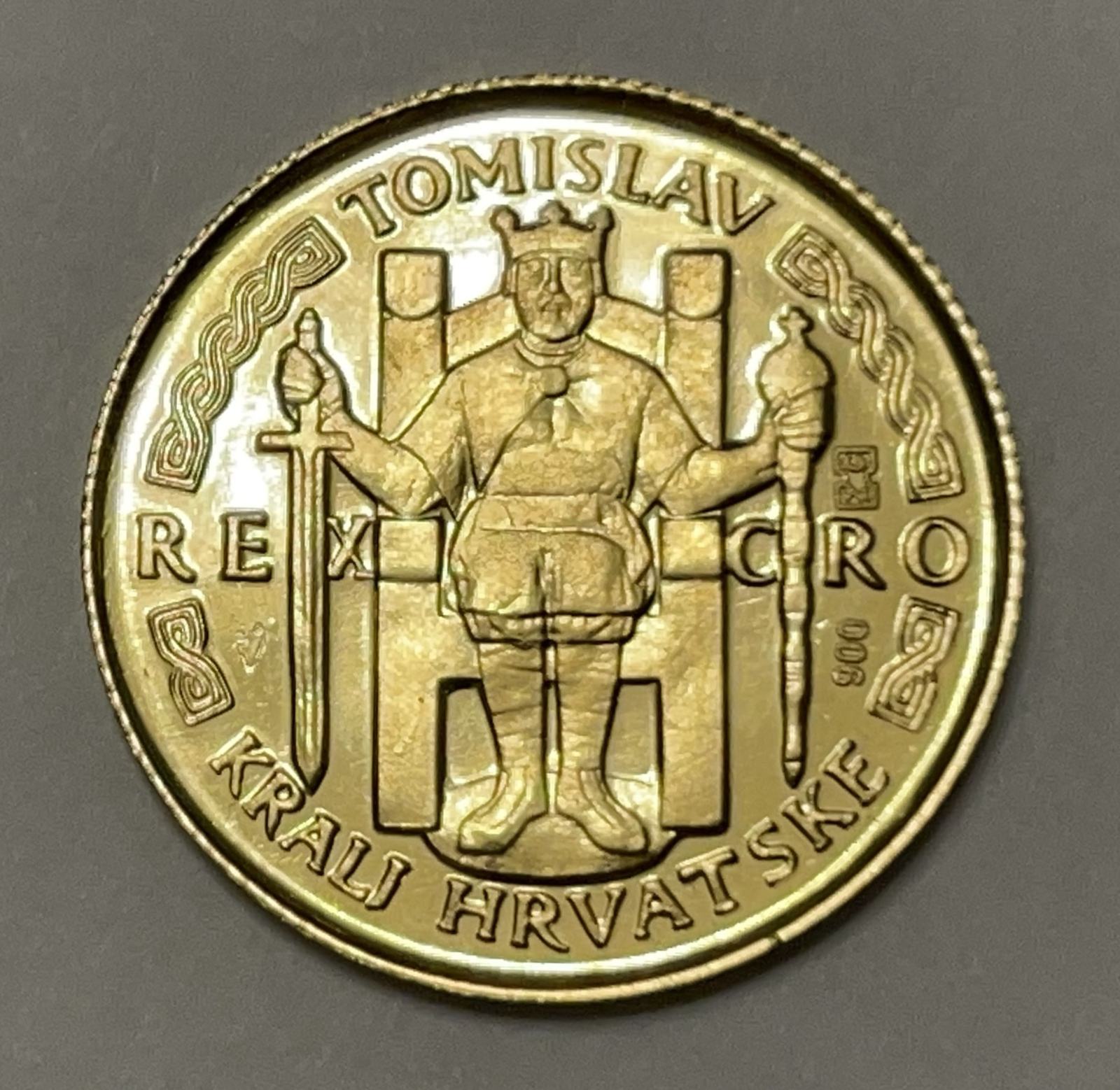 Zlatnik TOMISLAV KRALJ HRVATSKE – REX CRO – BRODOVLJE KRALJA TOMISLAVA