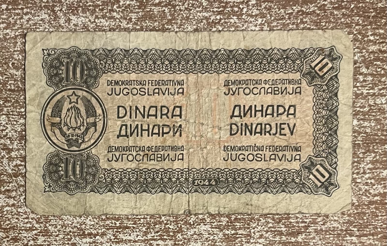 10 DINARA FNRJ 1944.