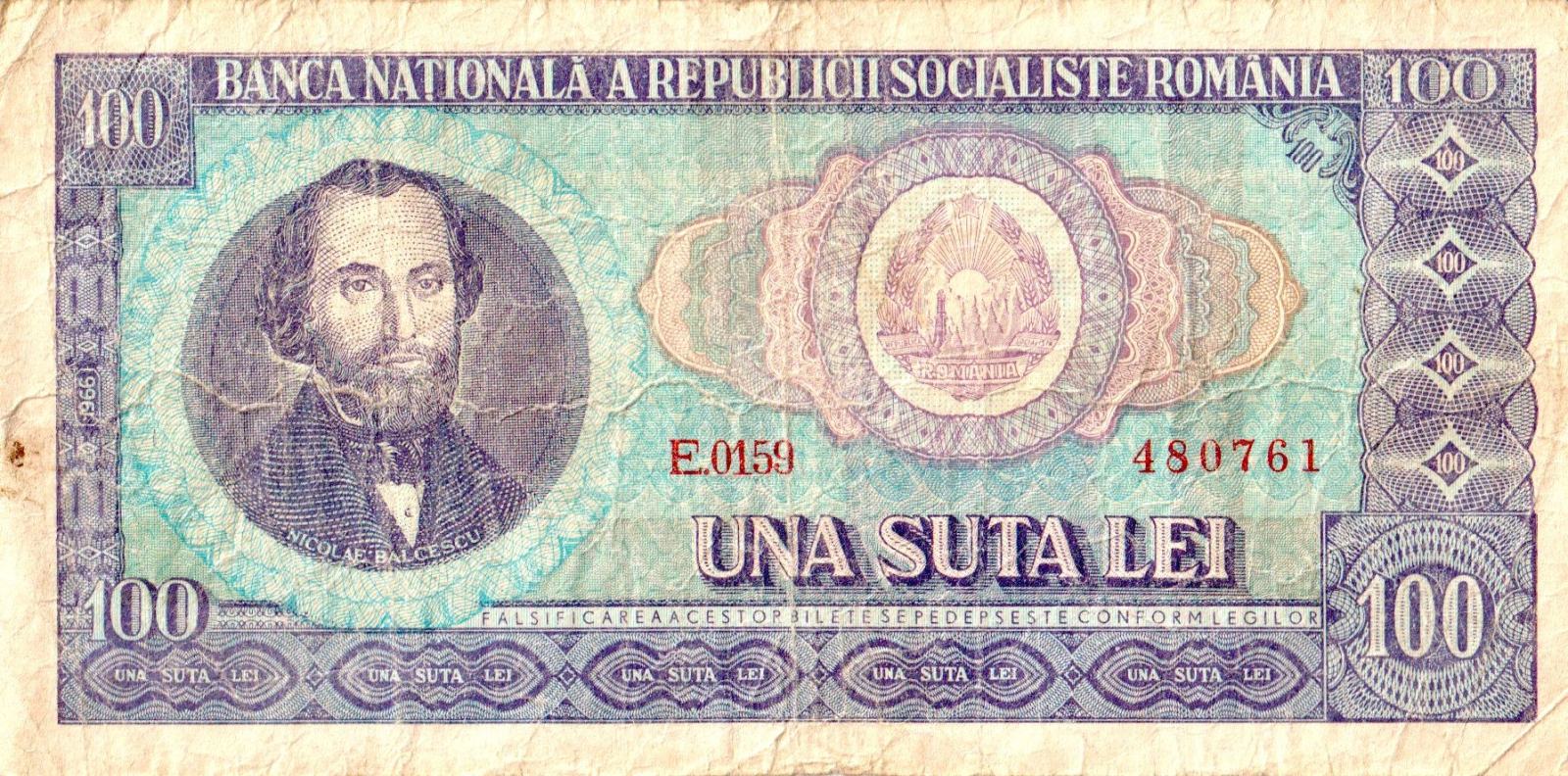 100 lei - ROMANIA - 1966