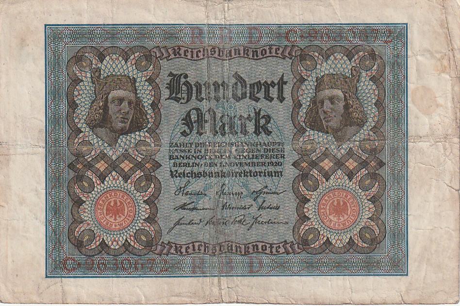100 MARK BERLIN 1920 A 1