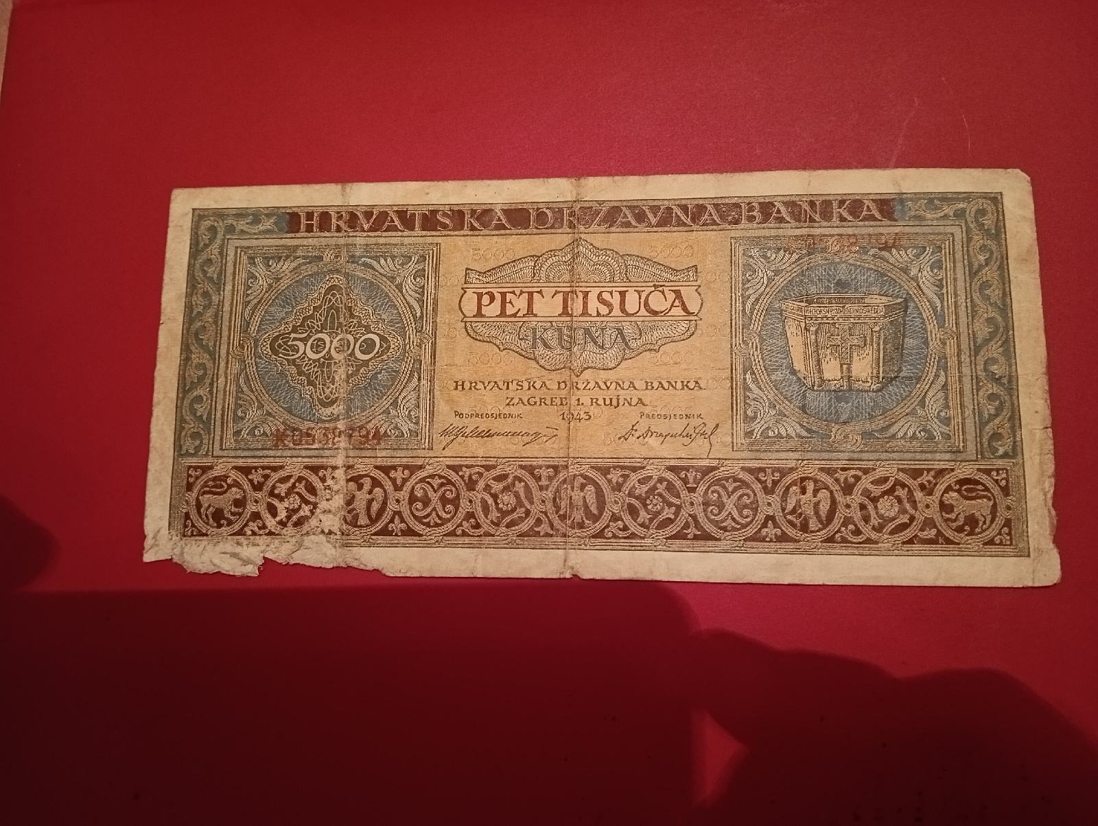 5000 kuna iz 1943g.