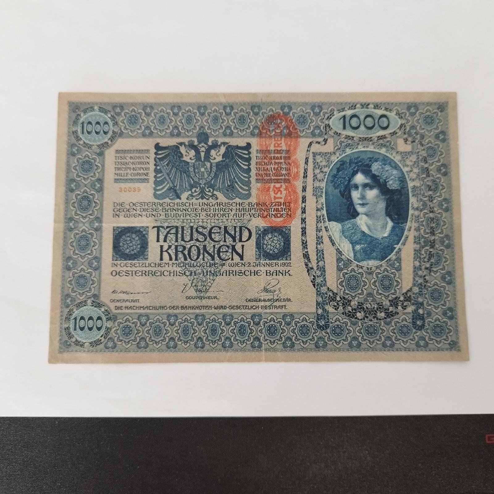 AUSTROUGARSKA 1 000 KRUNA 1902 GODINA