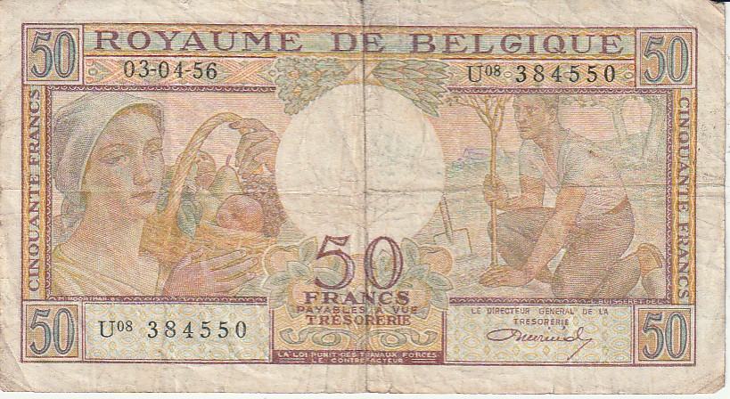BELGIA 50 FRANK 1956