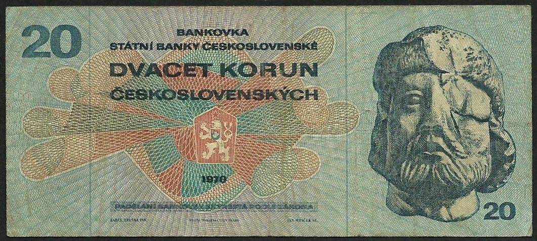 ČEHOSLOVAČKA 20 KORUN 1970.