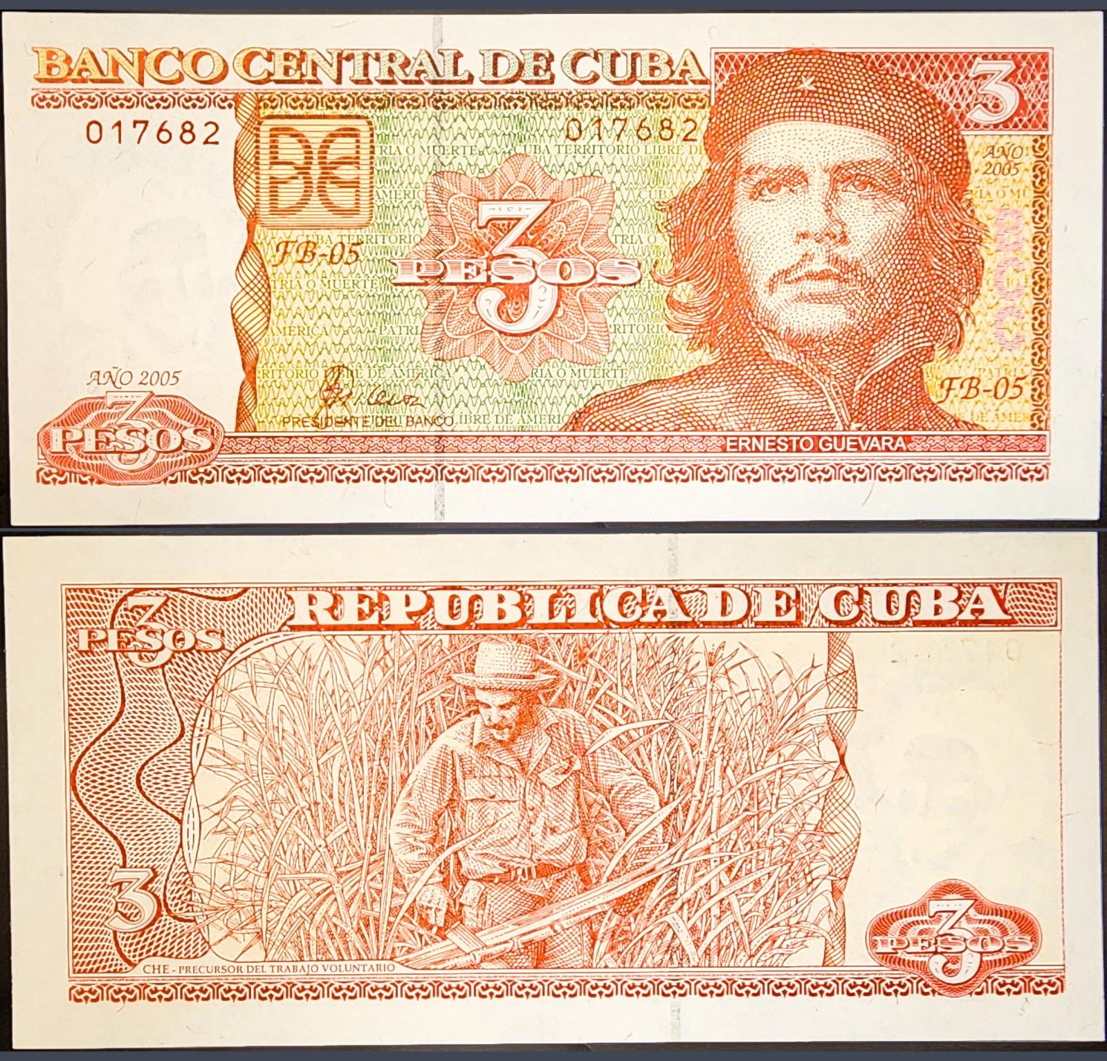 CUBA / KUBA (2005) 3 Pesos - Che Guevara UNC