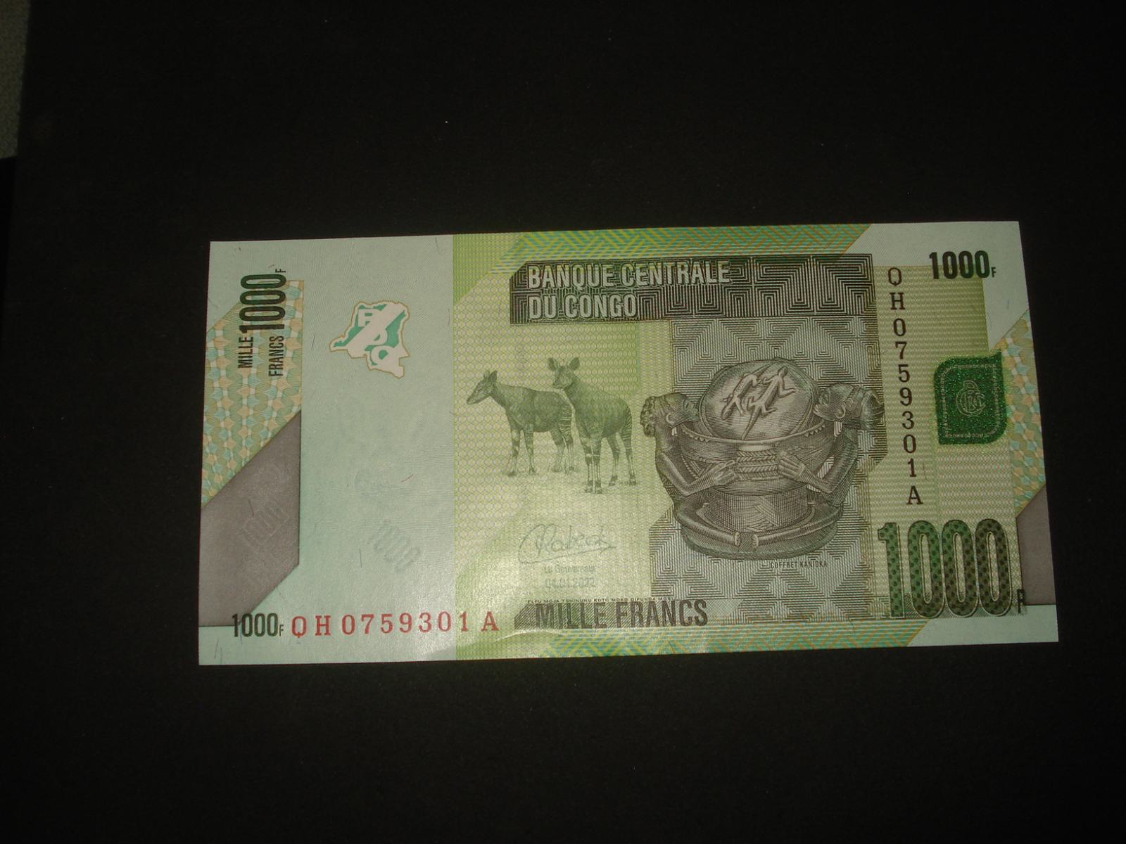 DR Congo 1000 francs 2022.UNC (1 kom)