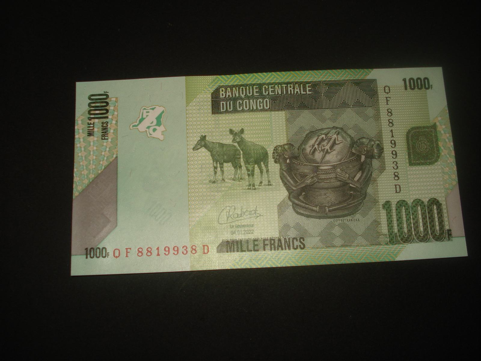 DR Kongo / DR Congo 1000 francs 2022.UNC