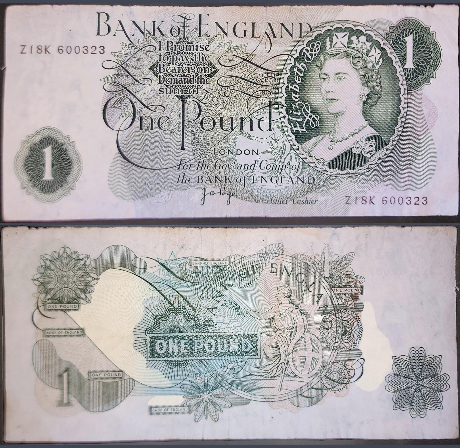 ENGLESKA (1970-1978) 1 Pound - Elizabeth II