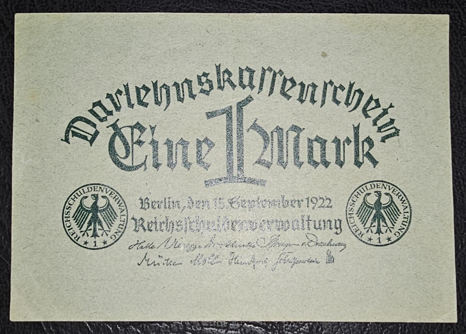 GERMANY- 1 MARK 1922.