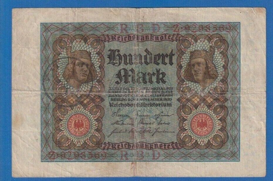 GERMANY 100 MARK 1920 + ( No 126 ) GERMANY REICH SEAL