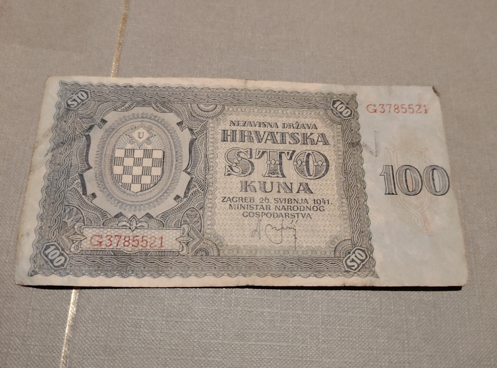 HRVATSKA 100 KUNA 1941 G3785521 - 4655