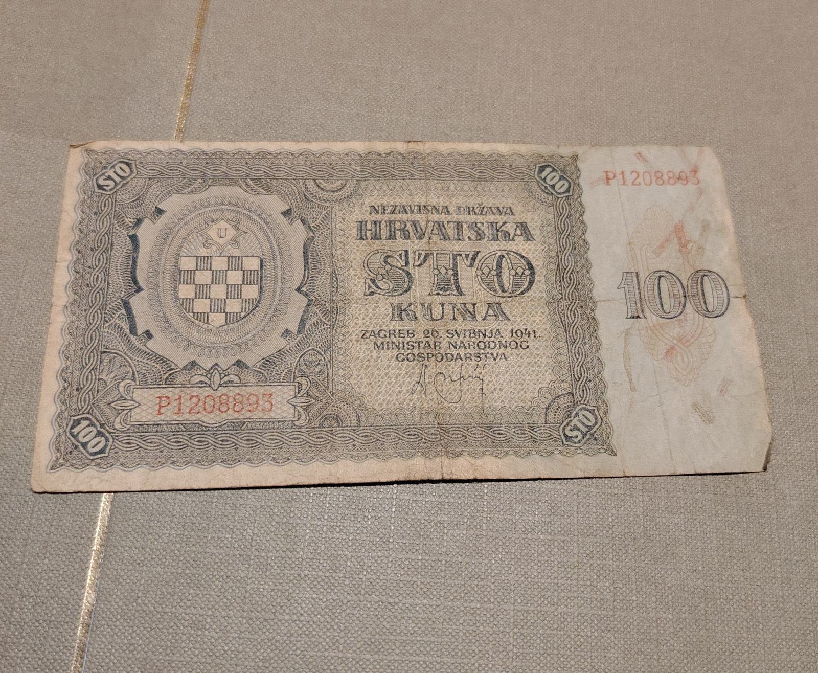 HRVATSKA 100 KUNA 1941 P1208893 - 4529