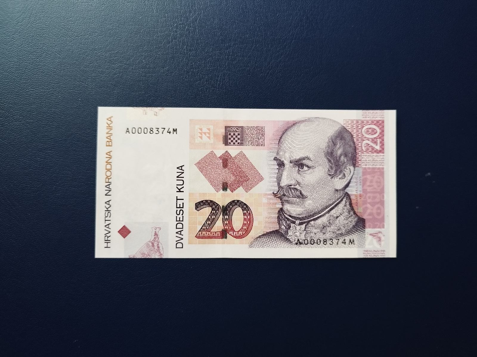 HRVATSKA 20 KUNA 2001 GODINA AUNC