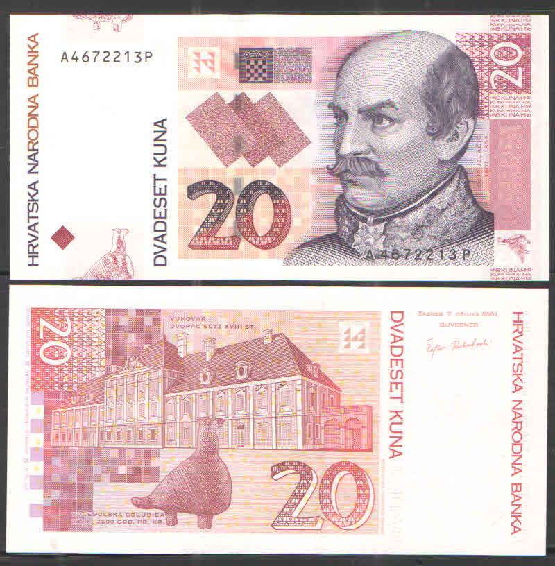 HRVATSKA - 20 KUNA 2001 - UNC
