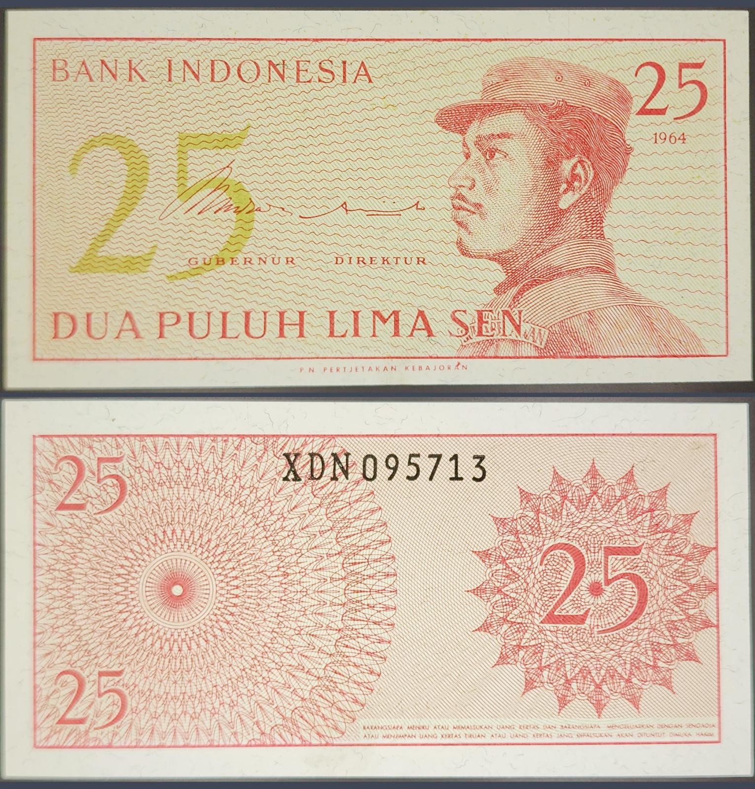 INDONESIA / INDONEZIJA (1964) 25 Sen - Zamjenska UNC