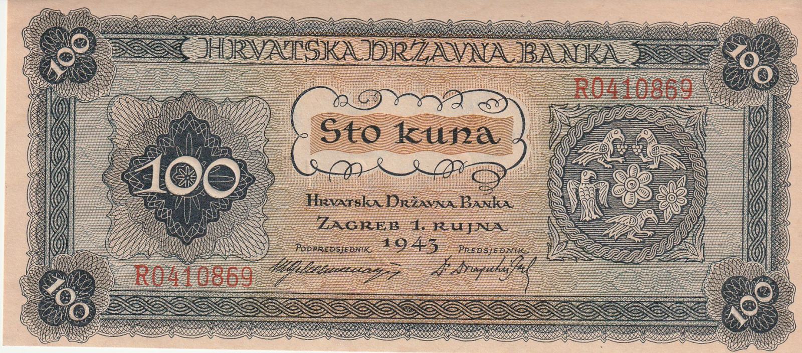 N.D.H. 1943 STO KUNA ORIGINAL UNC