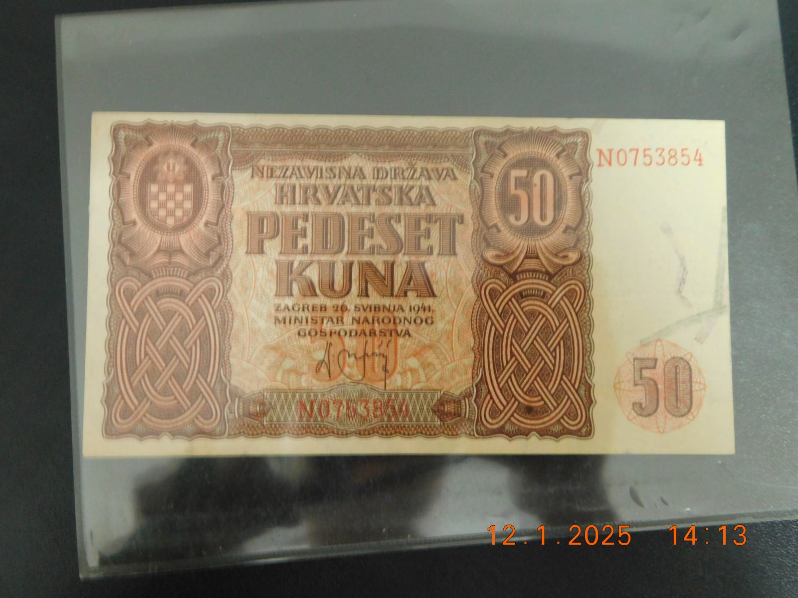 novčanica 50 kuna 1941