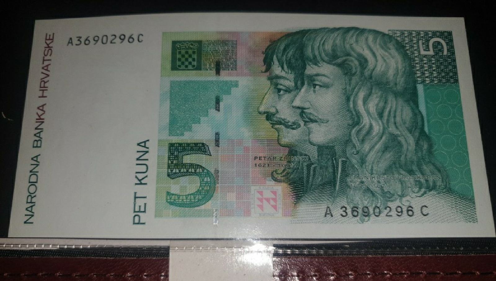 Novčanica UNC 5 Kuna, 1993.