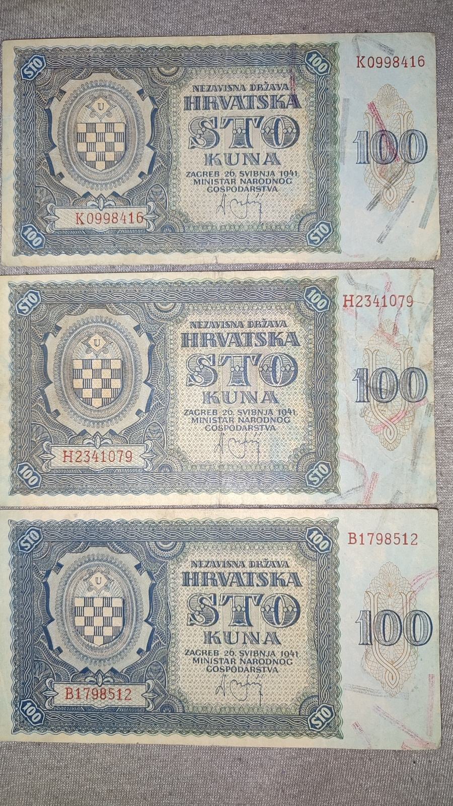Novčanice 100 kuna 1941-lot 1