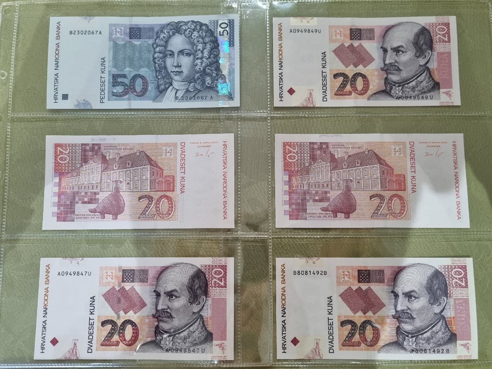 Novčanice 20 i 50 kuna UNC