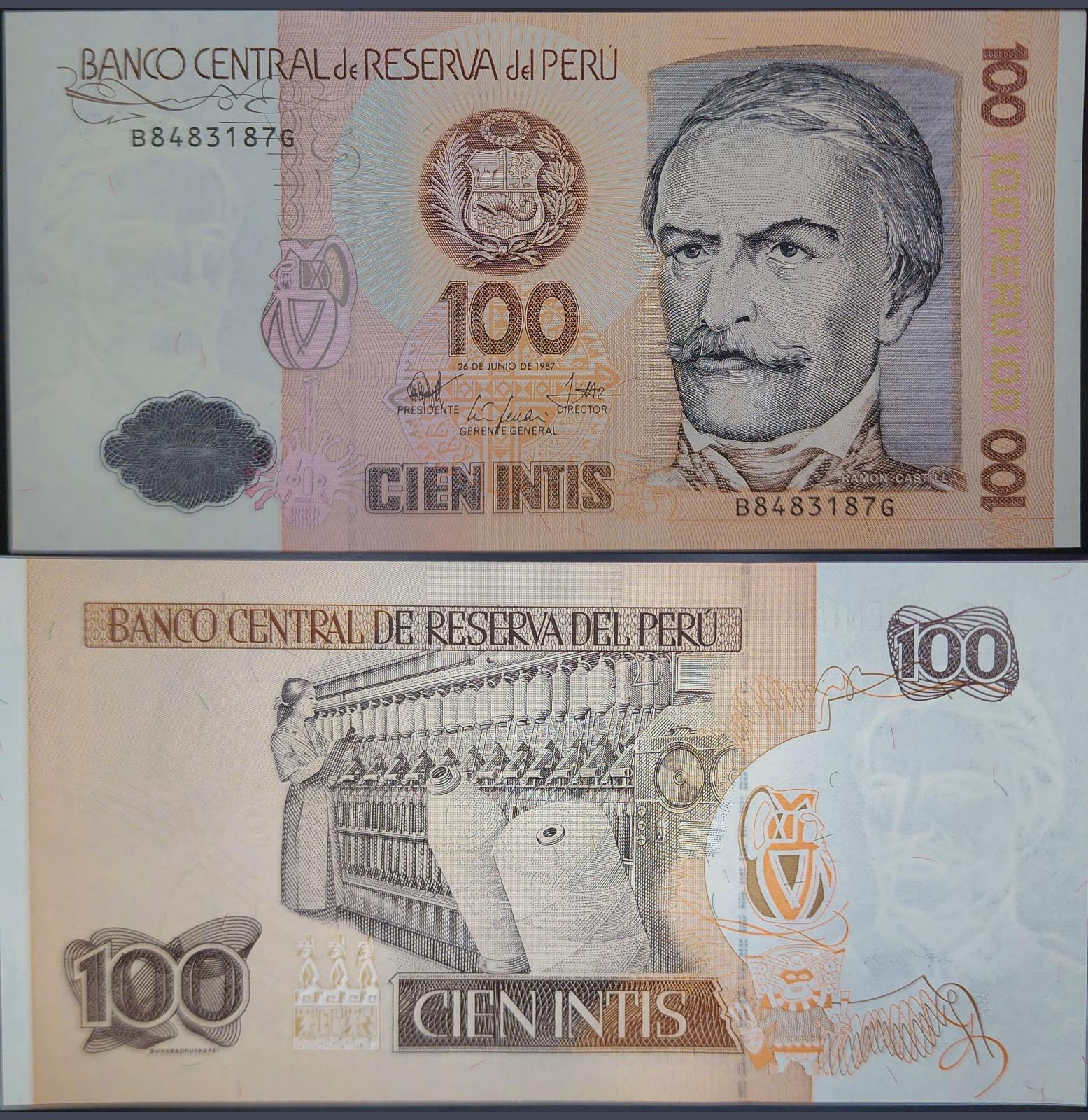 PERU (1987) 100 Intis UNC