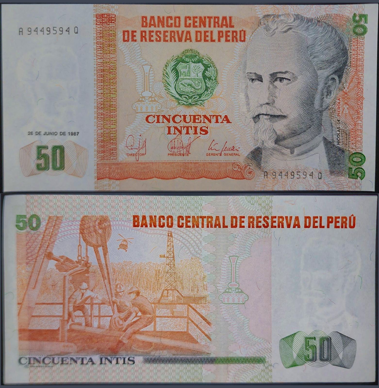 PERU (1987) 50 Intis UNC