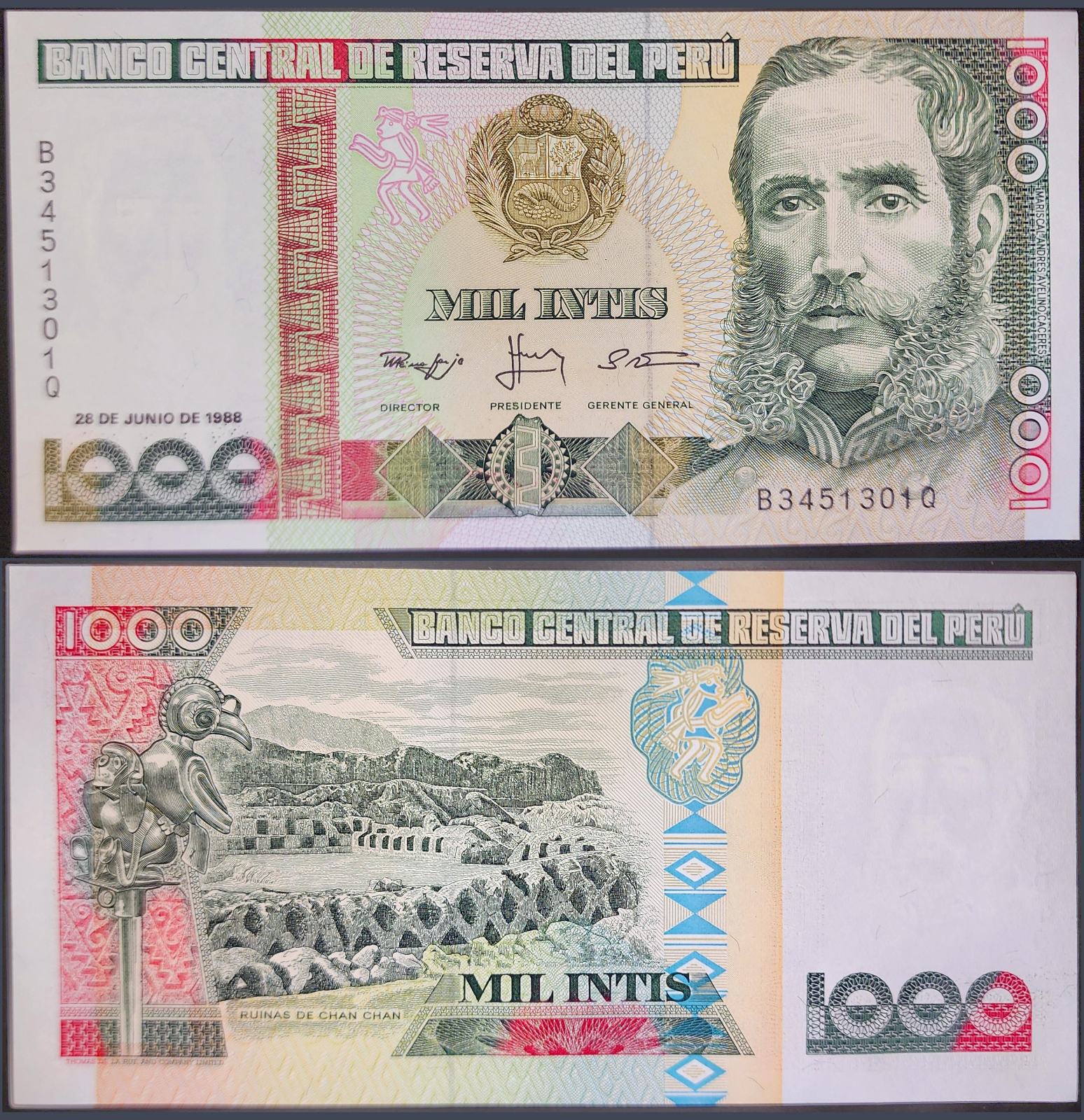 PERU (1988) 1000 Intis UNC
